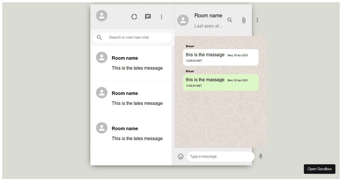 Whats up clone (forked) - Codesandbox