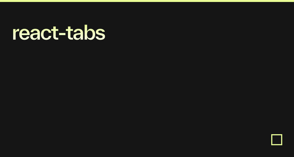 react-tabs - Codesandbox