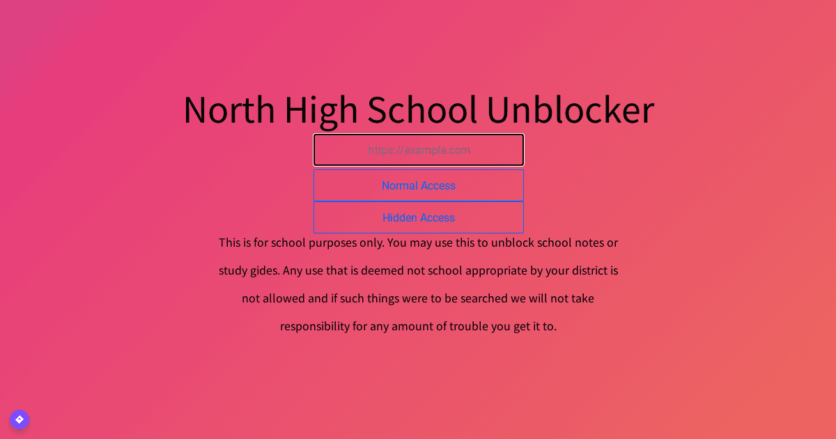 North High School Unblocker (forked) - Codesandbox