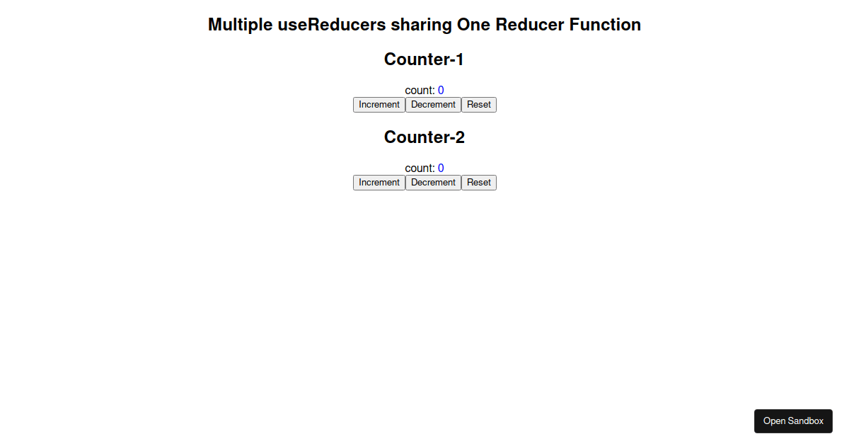 Multiple Usereducers Sharing One Reducers Local State Management Codesandbox