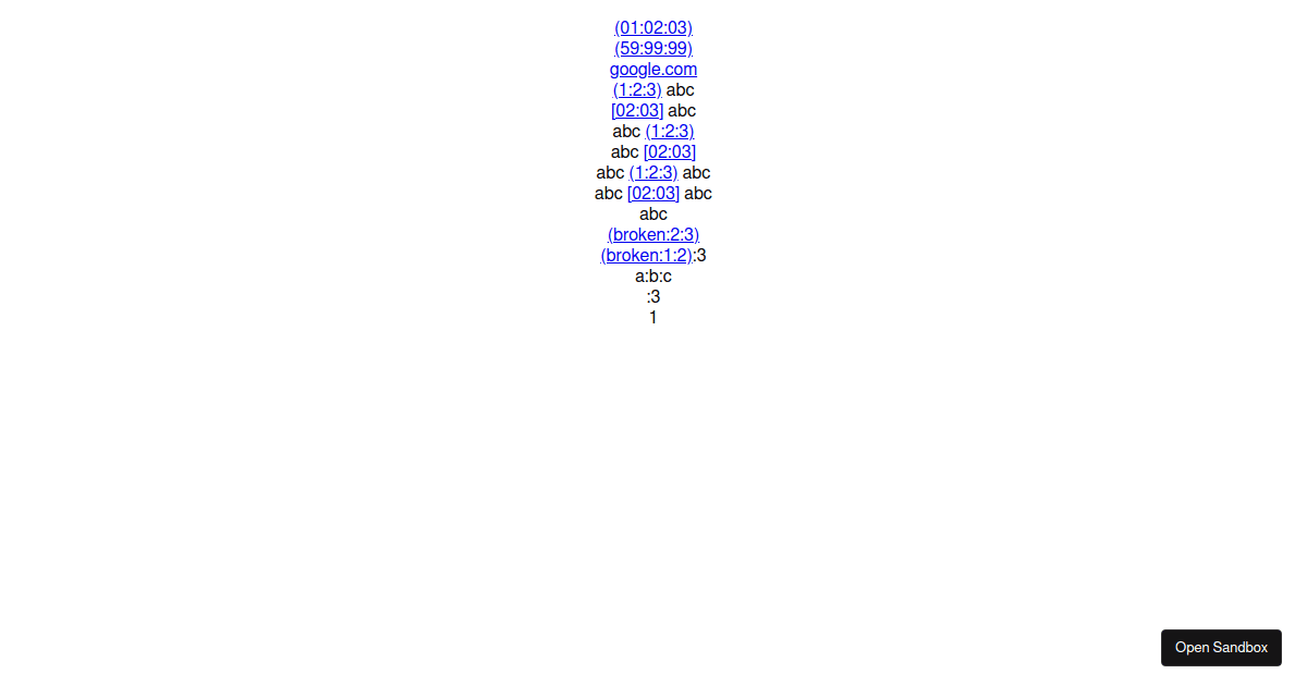 linkify-timestamp - Codesandbox