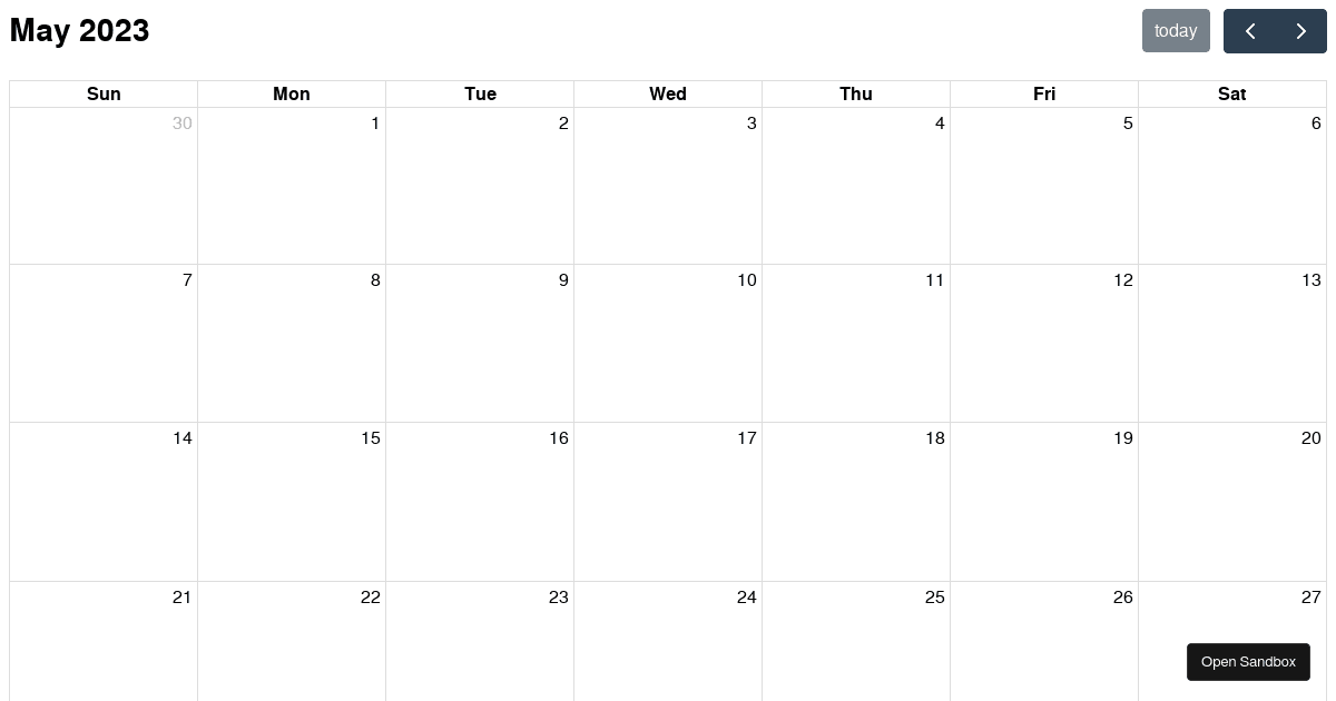 Fullcalendar React Forked Codesandbox