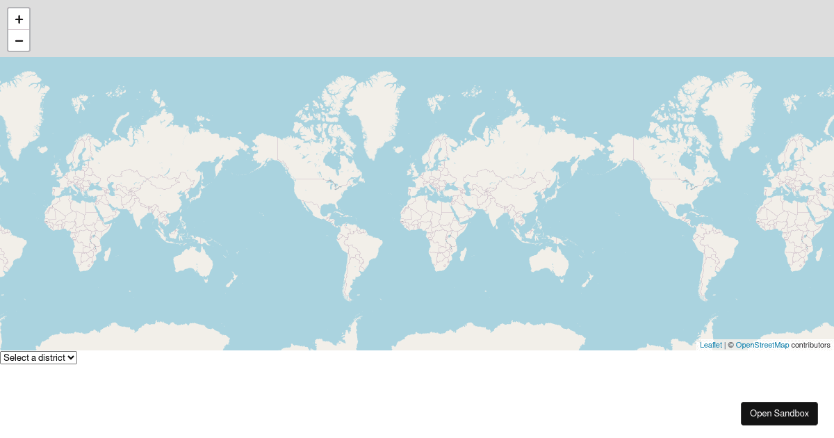 How To Select Area On React Leaflet V3x Map Using External Select Dropdown Component Forked