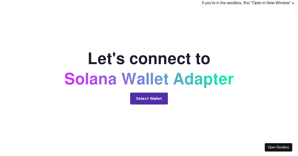 lagzda/Solana-Wallet-Example - Codesandbox