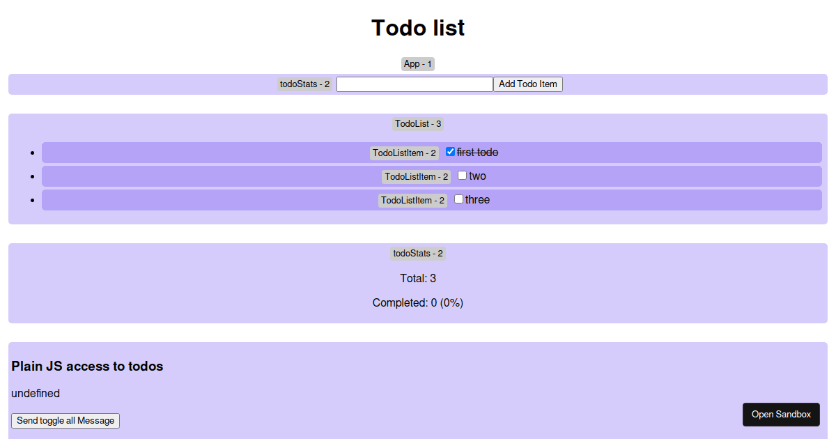 React Todo list - recoil example - Codesandbox