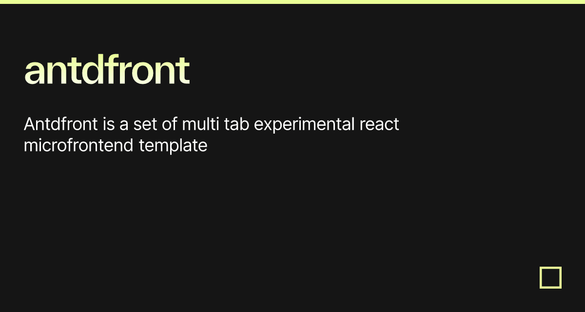 antdfront - Codesandbox