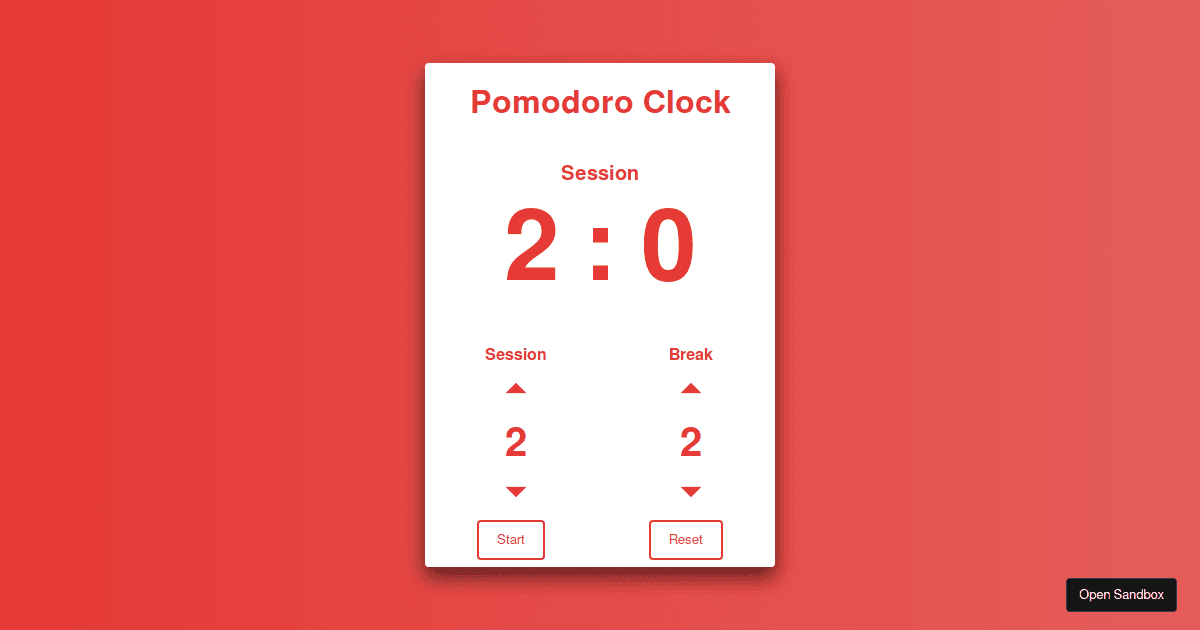 Pomodoro React Codesandbox 5461