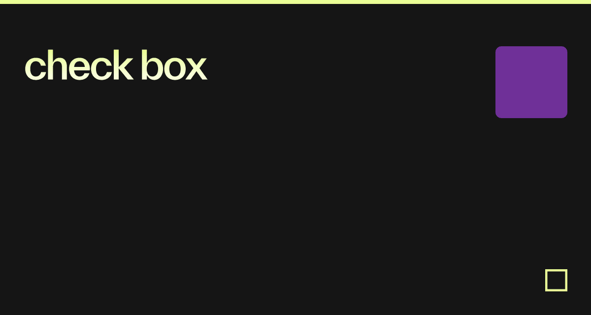 check box - Codesandbox