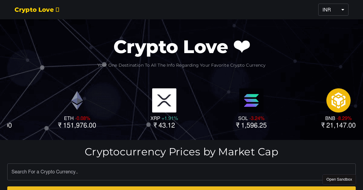 crypto-love (forked) - Codesandbox
