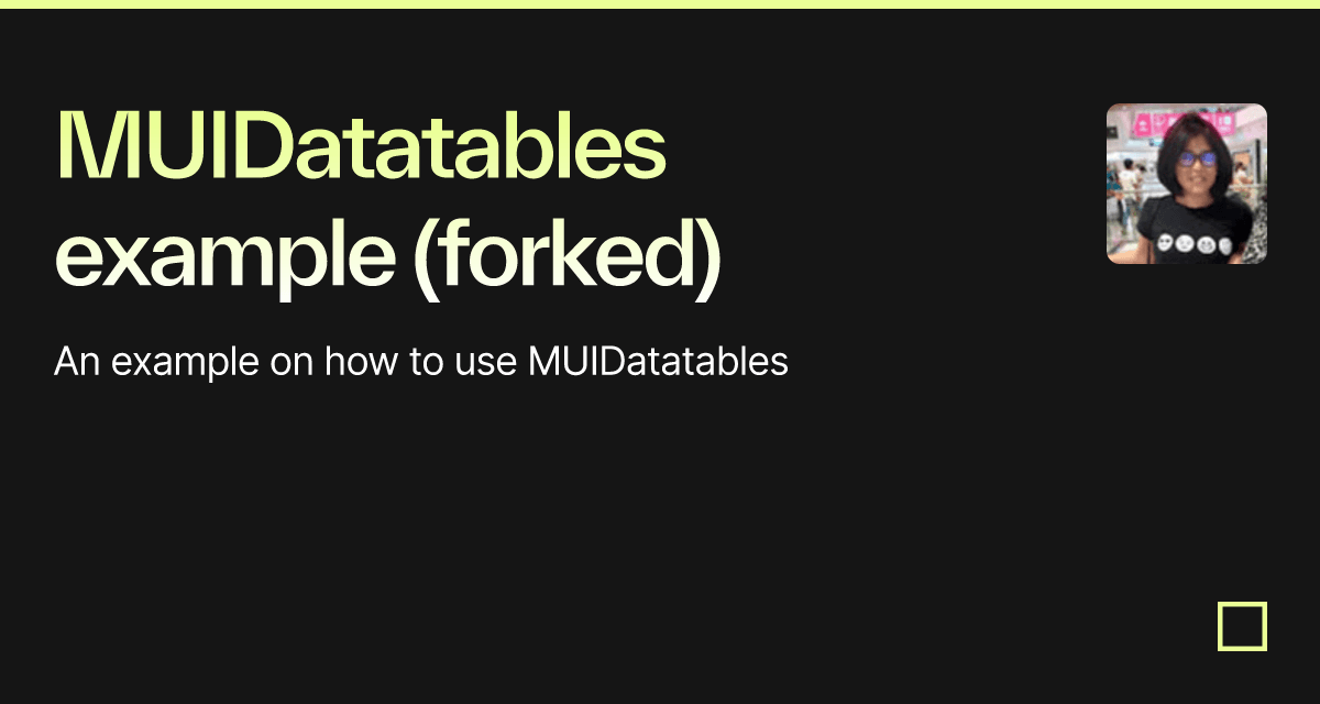 Muidatatables Example Forked Codesandbox