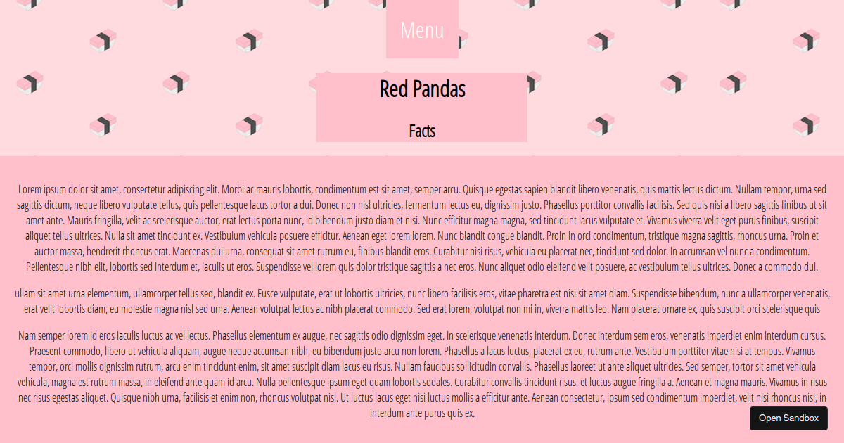 red pandas - Codesandbox