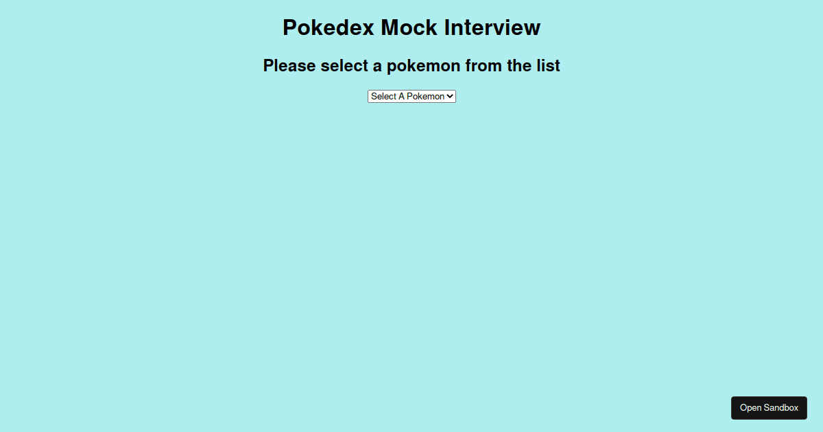 Pokemon Mock Inerview - Codesandbox