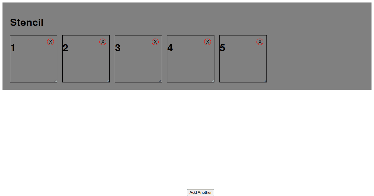 drag-and-drop stencil template - Codesandbox