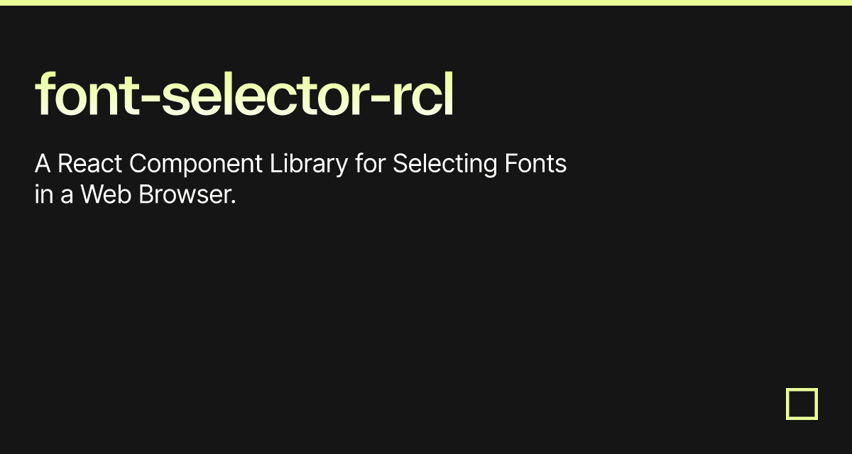 font-selector-rcl - Codesandbox