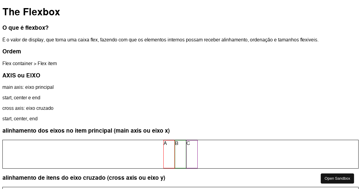 flexbox - Codesandbox