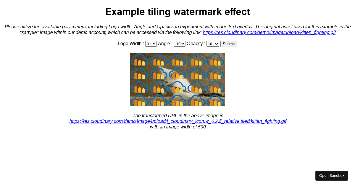 Example Tiling Watermark Effect Codesandbox