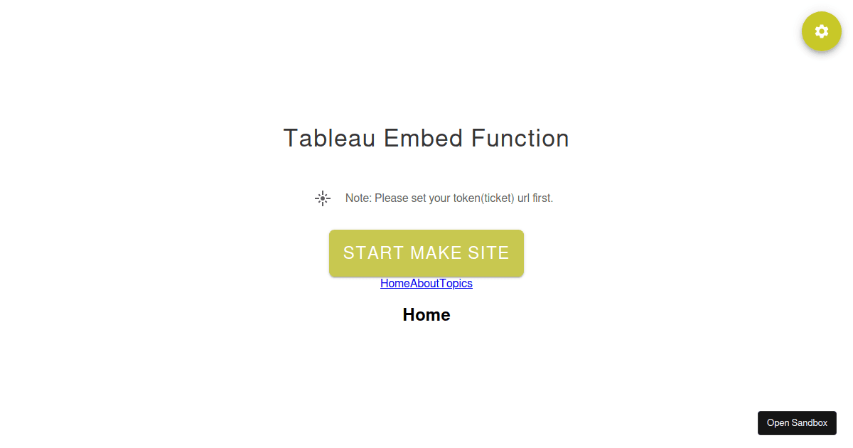 Tableau Embed Website - Codesandbox