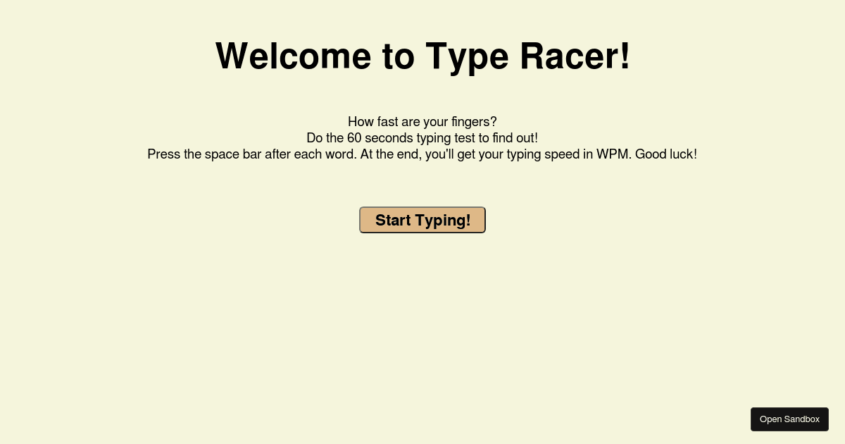 type-racer - Codesandbox