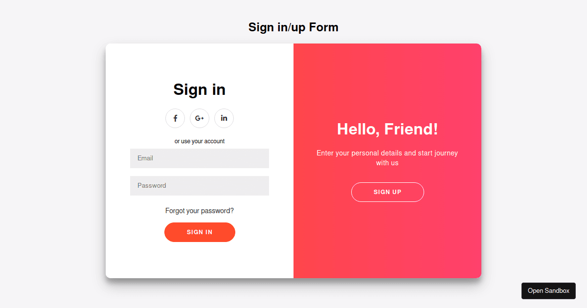React Login Form - Codesandbox