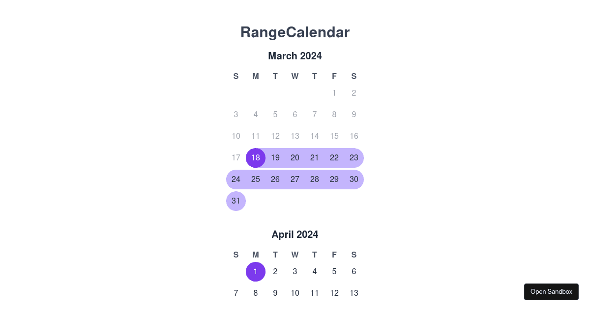 react-aria-scrollable-range-calendar - Codesandbox