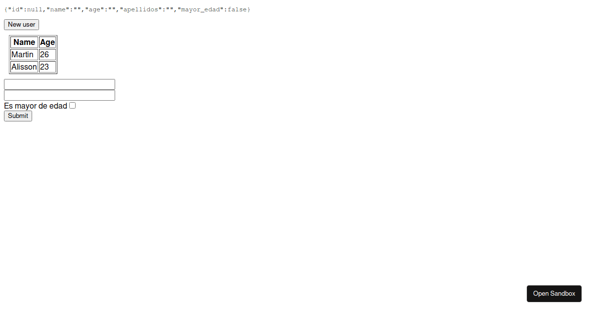 React Hook Form Codesandbox