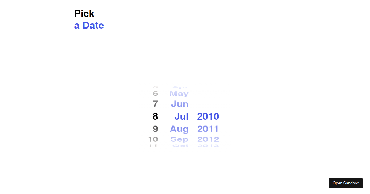 Ios Date Picker Codesandbox