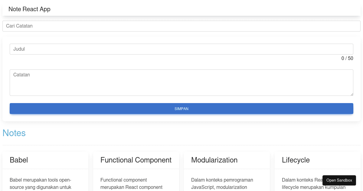 note-app-dicoding - Codesandbox