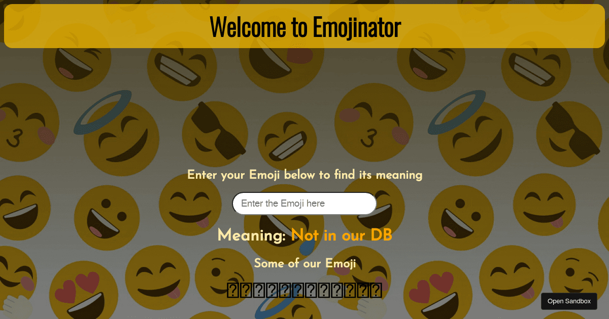 The Emoji-nator - Codesandbox