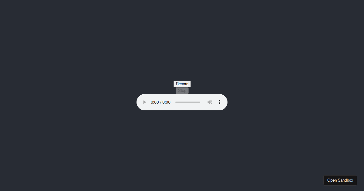 React Audio Recording Codesandbox