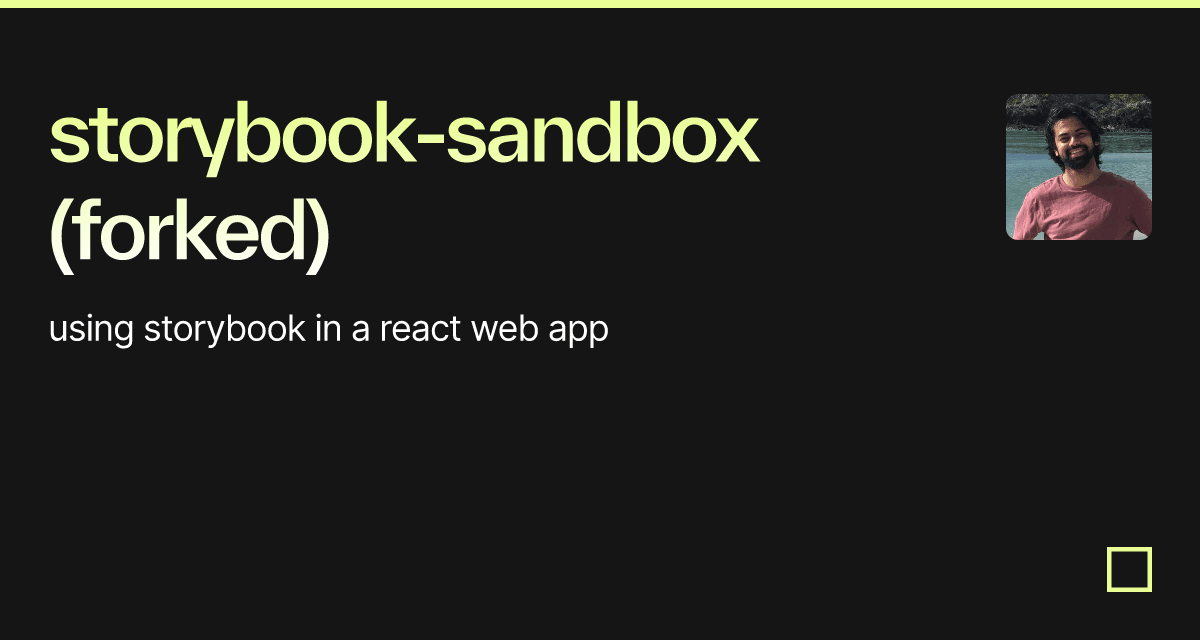 storybook-sandbox (forked) - Codesandbox