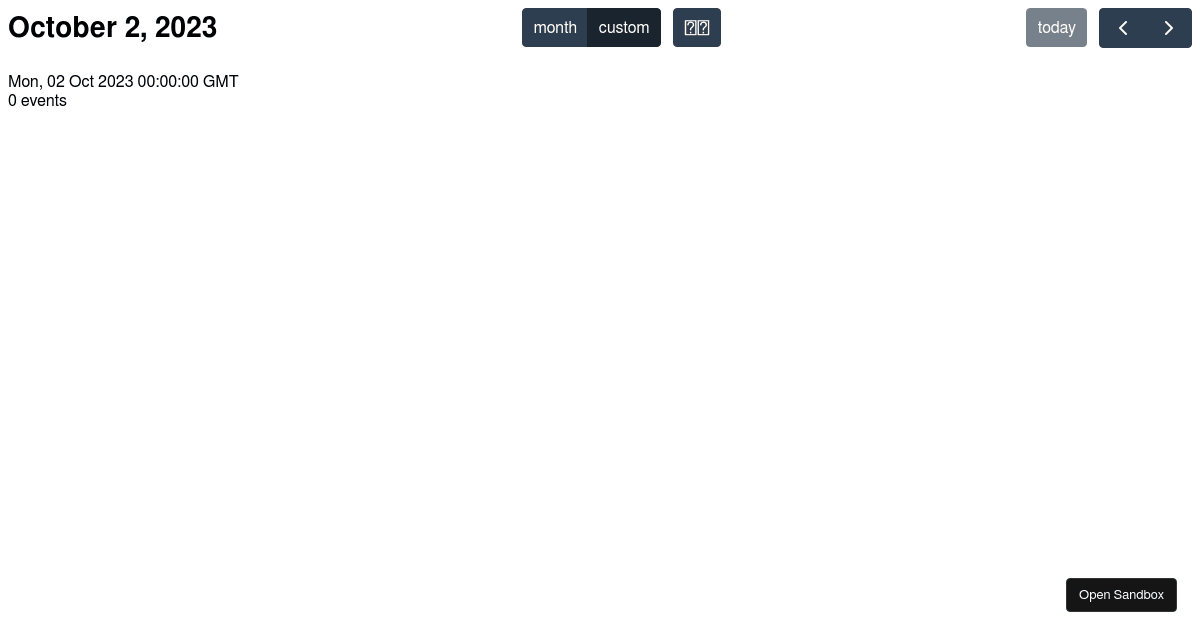 React + TypeScript: FullCalendar with component 03 (forked) - Codesandbox React + TypeScript: FullCalendar with component 03 (forked) - Codesandbox