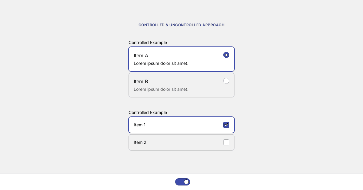 SelectionList - Controlled Uncontrolled Approach - Codesandbox
