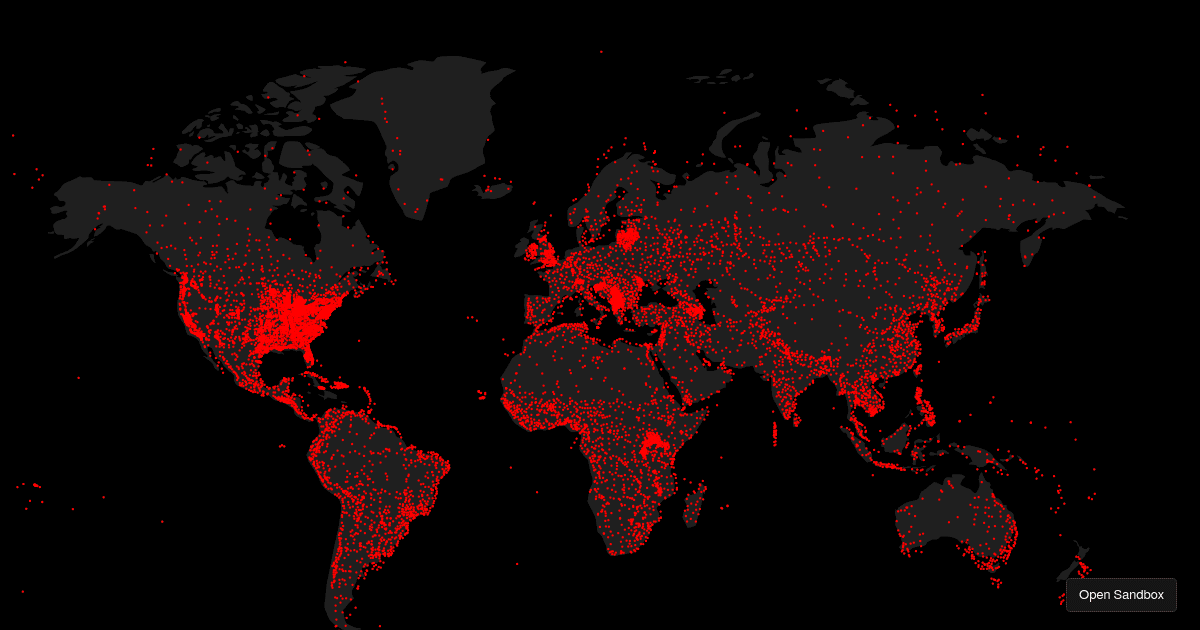 svg 2d world map mercator projection - Codesandbox