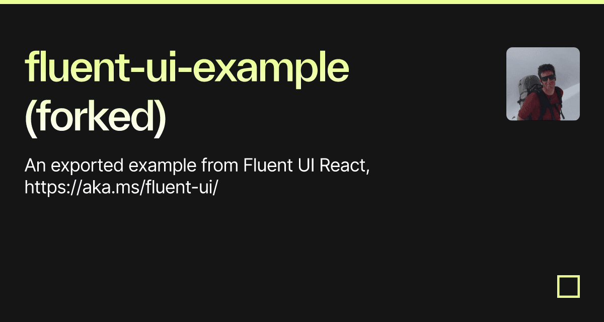 fluent-ui-example (forked) - Codesandbox