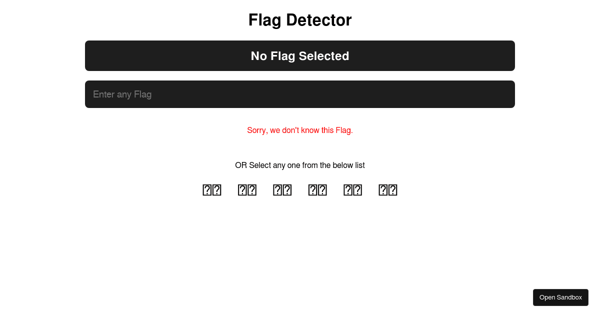 Flag Sandbox - Codesandbox