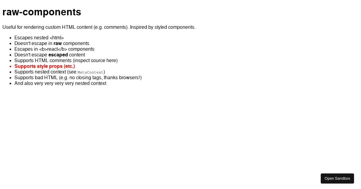 raw-components - Codesandbox