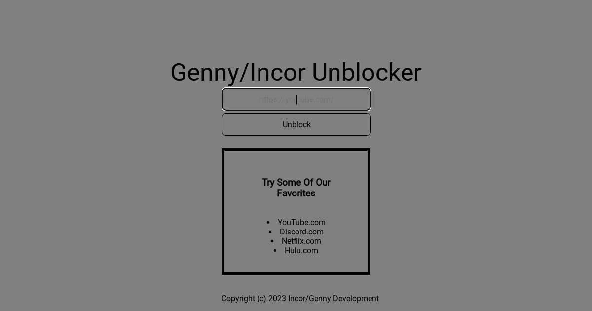 Genny/Incor Unblocker - Codesandbox