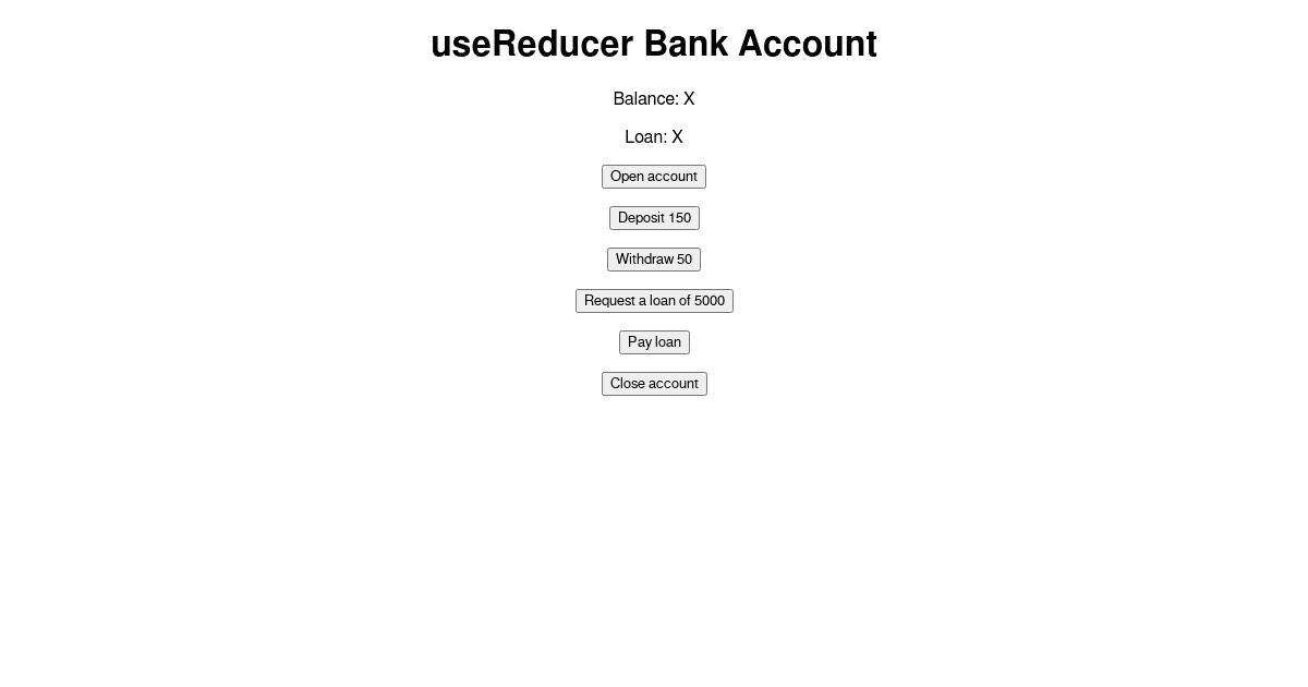 React Challenge Usereducer Bank Starter Codesandbox
