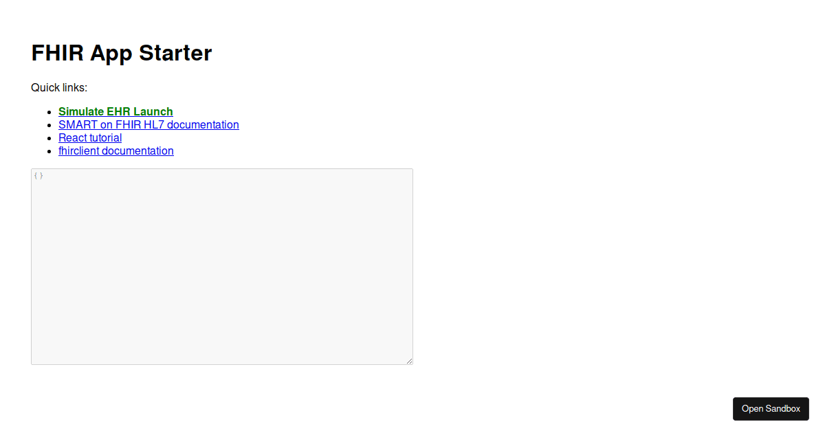 FHIR Dev Days React (Day2) - Codesandbox