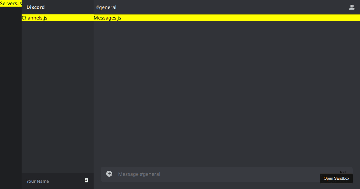 React: Chat (exercice) - Codesandbox