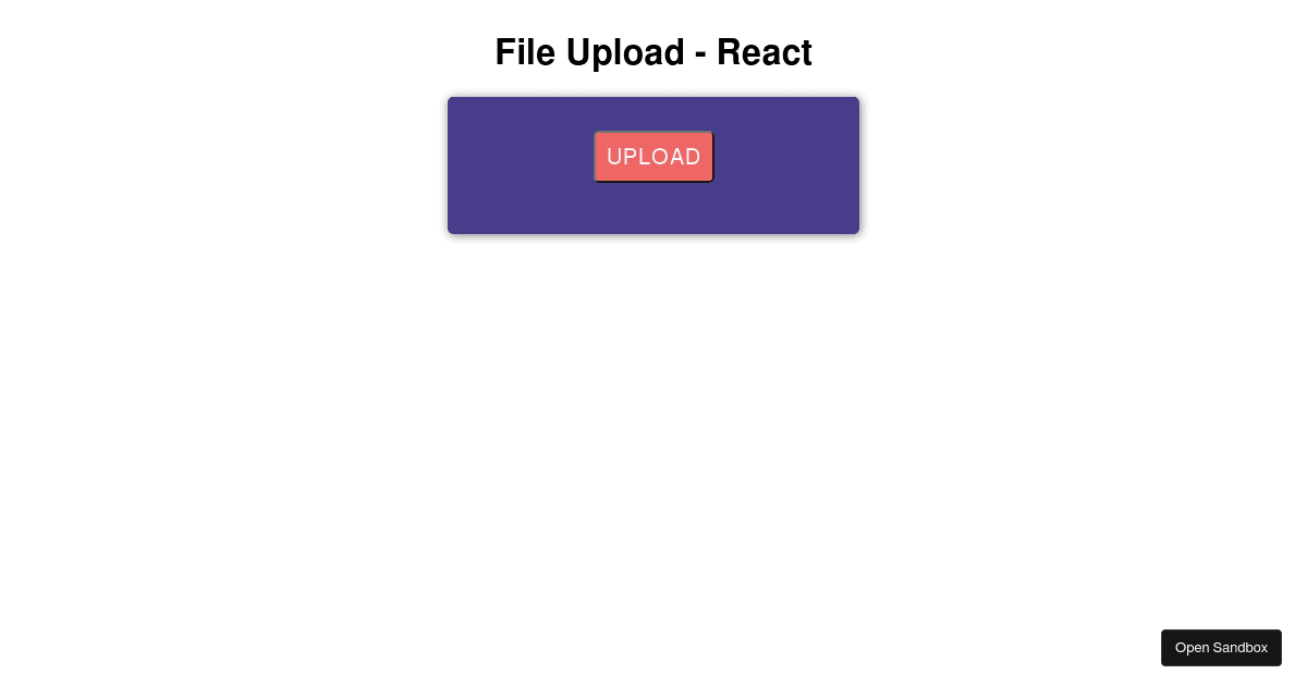 file upload - Codesandbox