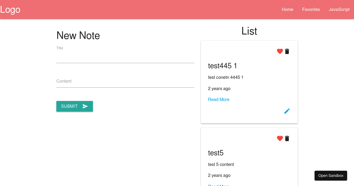 evernote - Codesandbox
