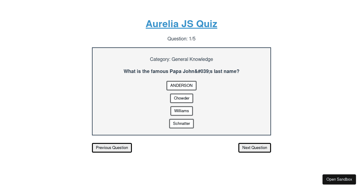 JS: Aurelia Sample - Codesandbox