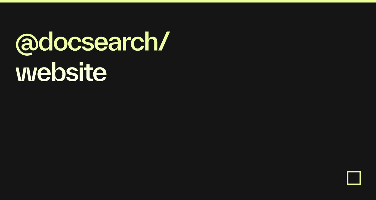 @docsearch/website - Codesandbox