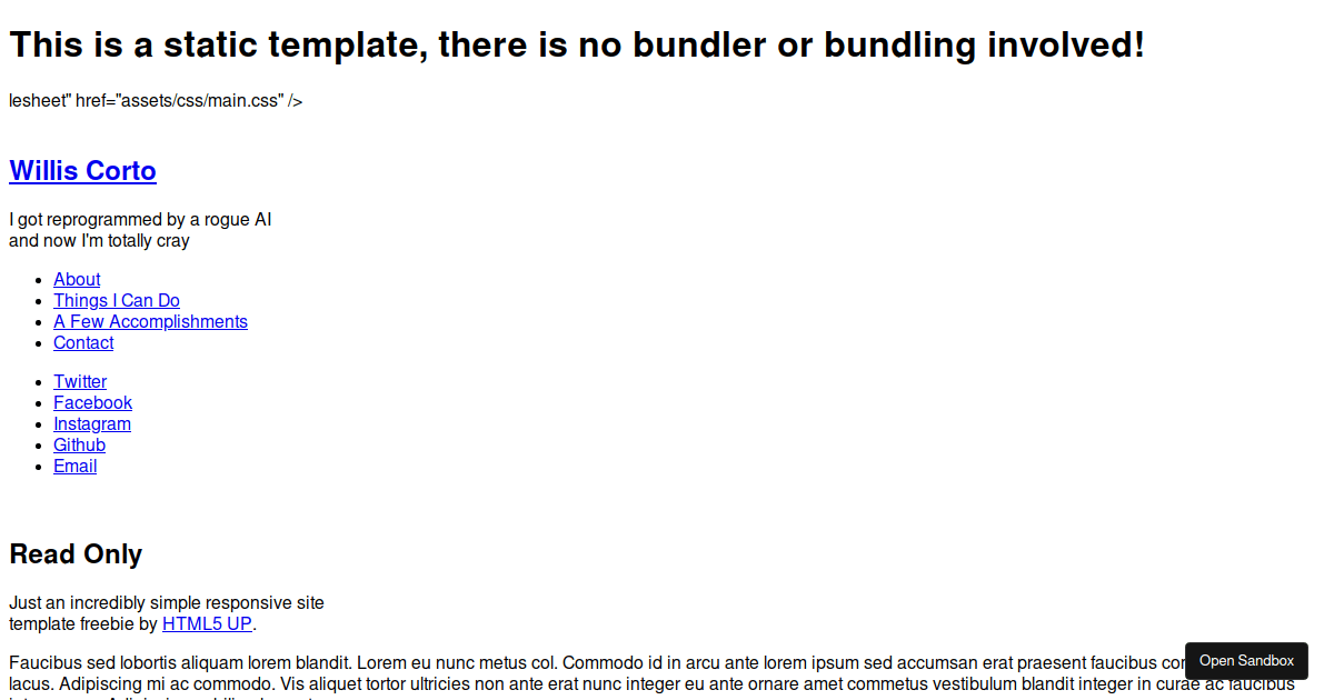 static-site - Codesandbox