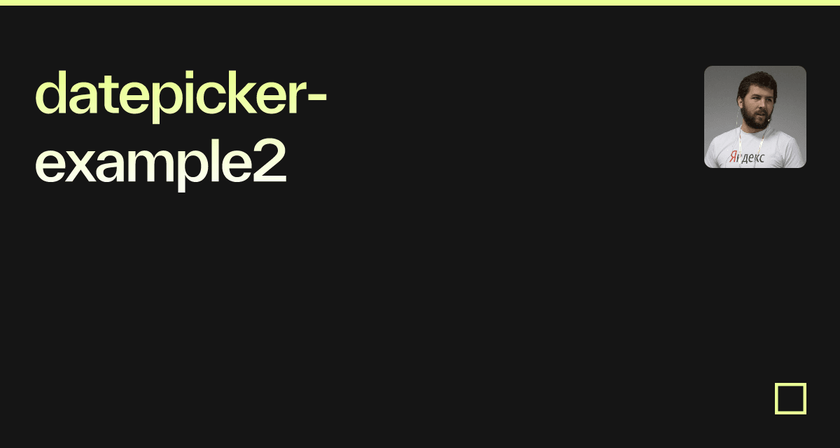 datepicker-example2 - Codesandbox