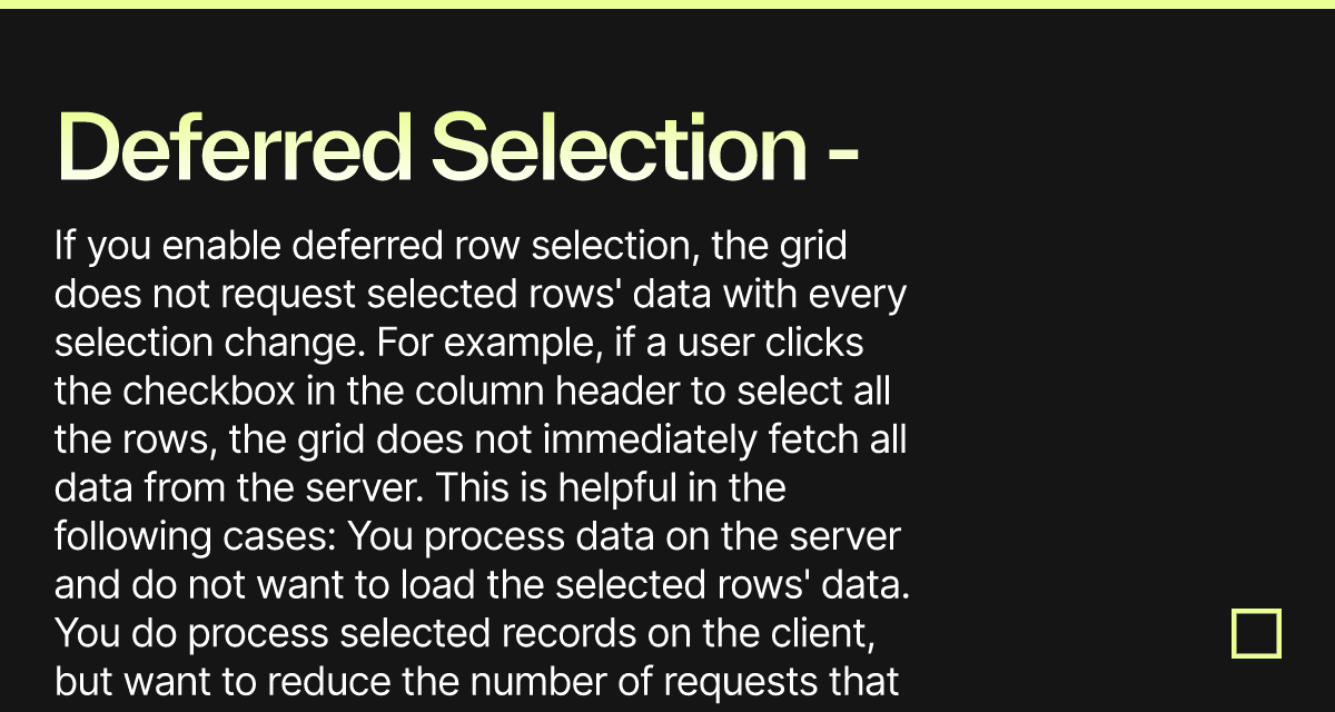 Deferred Selection - DevExtreme Data Grid - Codesandbox