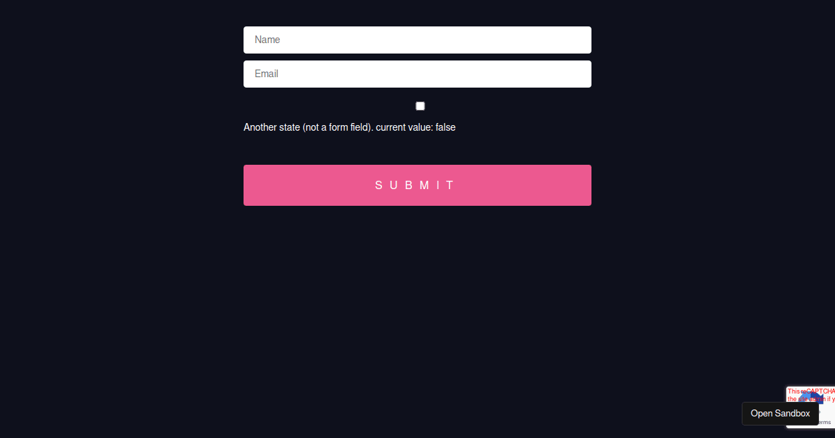 useRecaptcha example - using with react-hook-form (forked) - Codesandbox useRecaptcha example - using with react-hook-form (forked) - Codesandbox