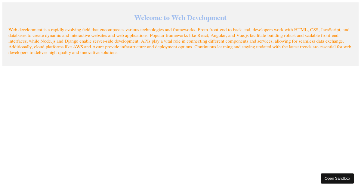 Intro Styling In React Example Codesandbox
