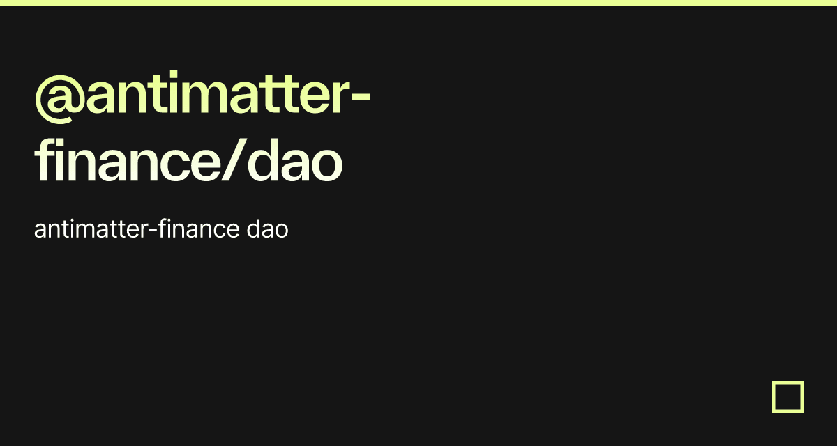 @antimatter-finance/dao - Codesandbox
